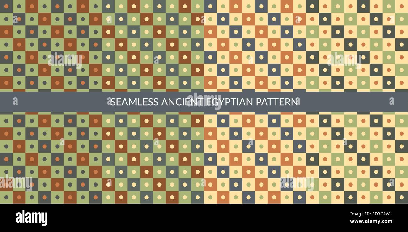 Seamless Ancient Egyptian Geometric Pattern Set Vector Illustration Art ...