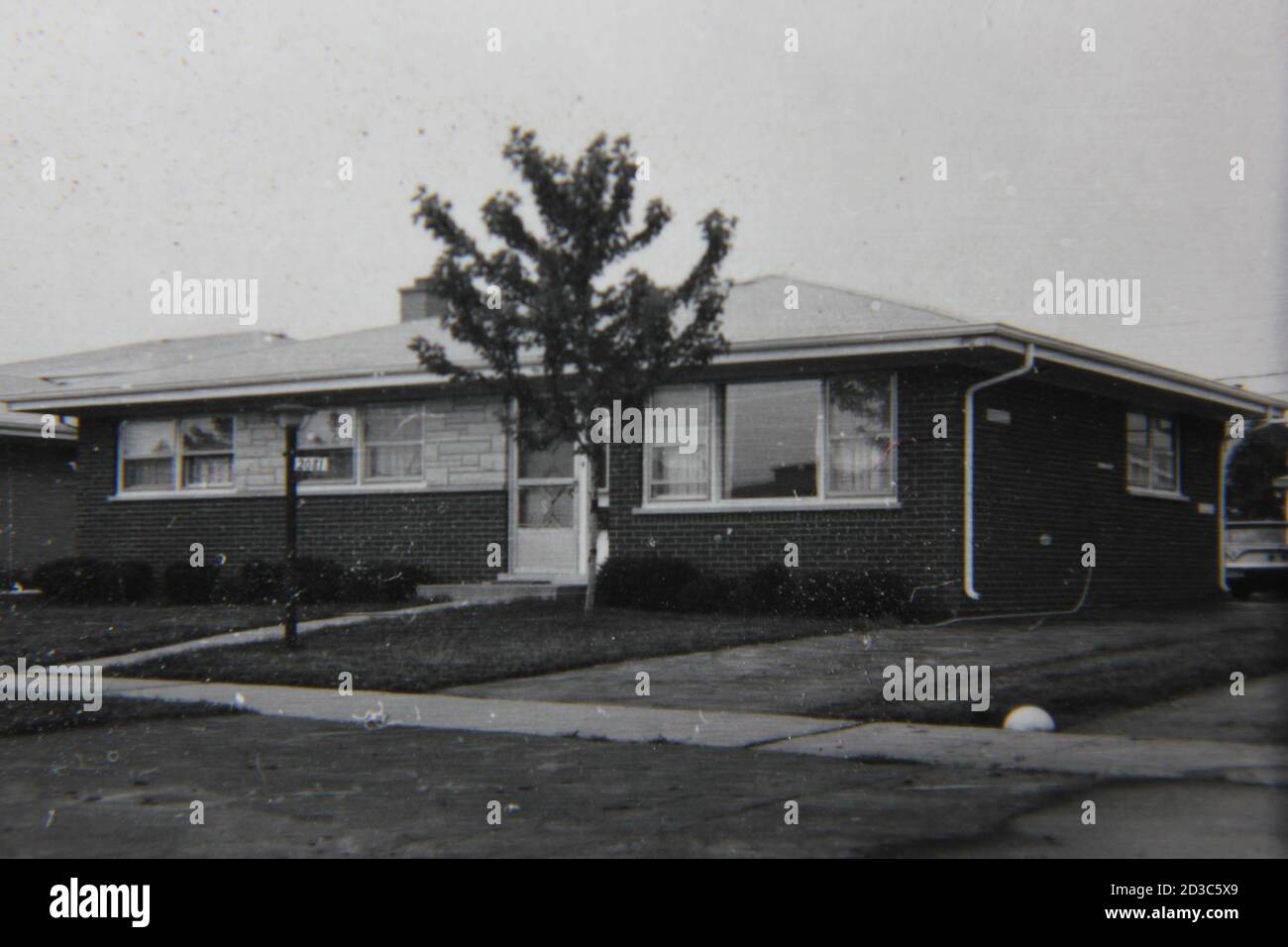 Fine 1970s vintage black and white photography of a middle class family ...