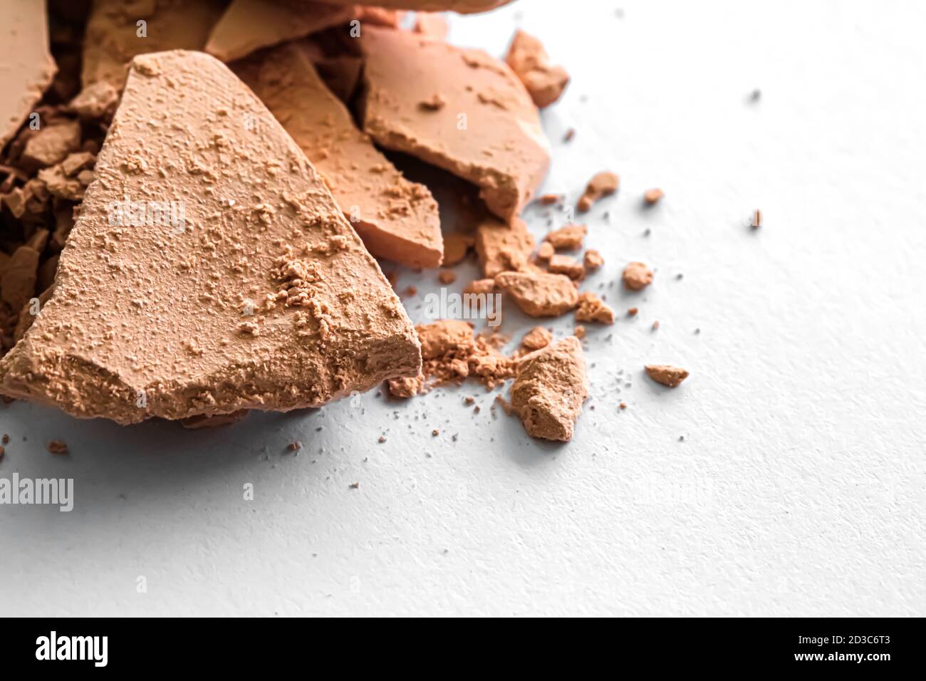 Beige eye shadow powder as makeup palette closeup isolated on white ...