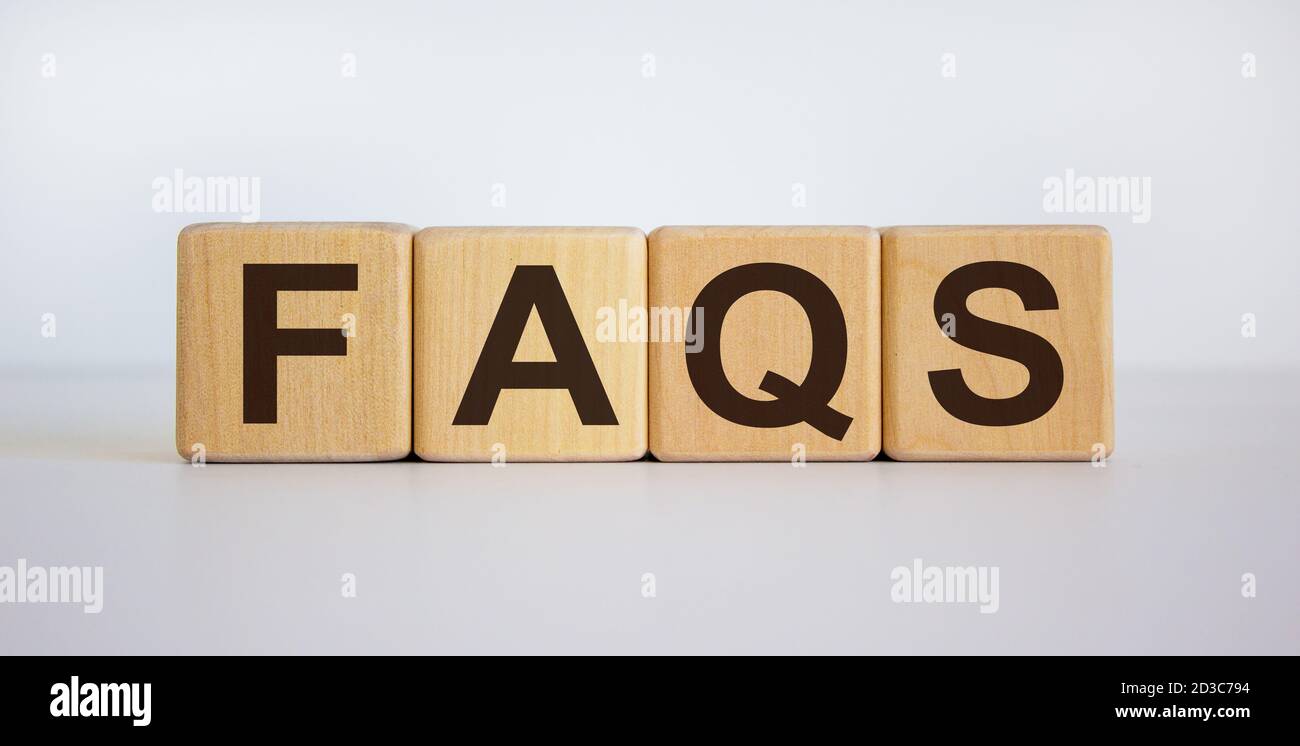 Concept word 'FAQS' on cubes on a beautiful white background. Business ...