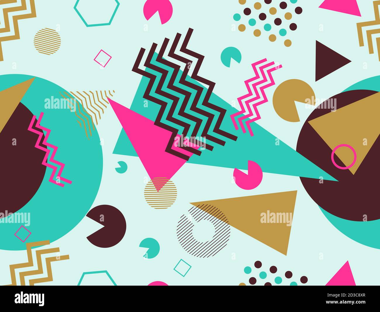 Memphis seamless pattern with geometric shapes in the style of the 80s ...
