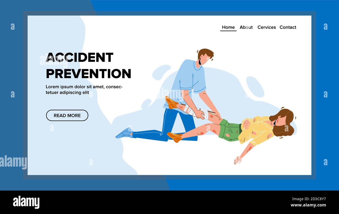 Accident Prevention And First Aid Trauma Vector Stock Vector Image ...