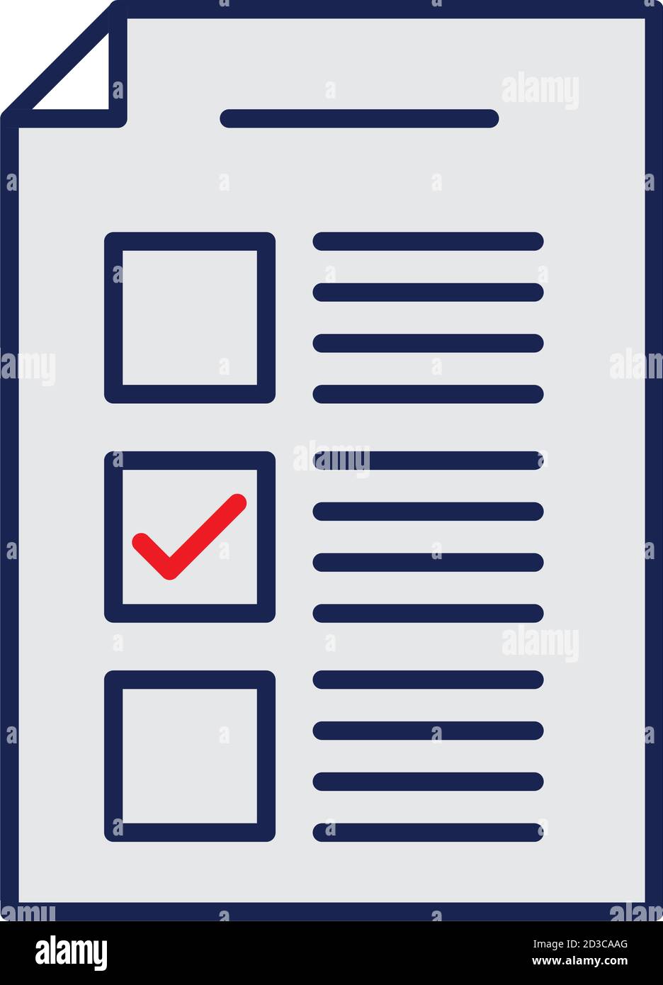 Vote paper with check mark line and fill style icon design, President ...