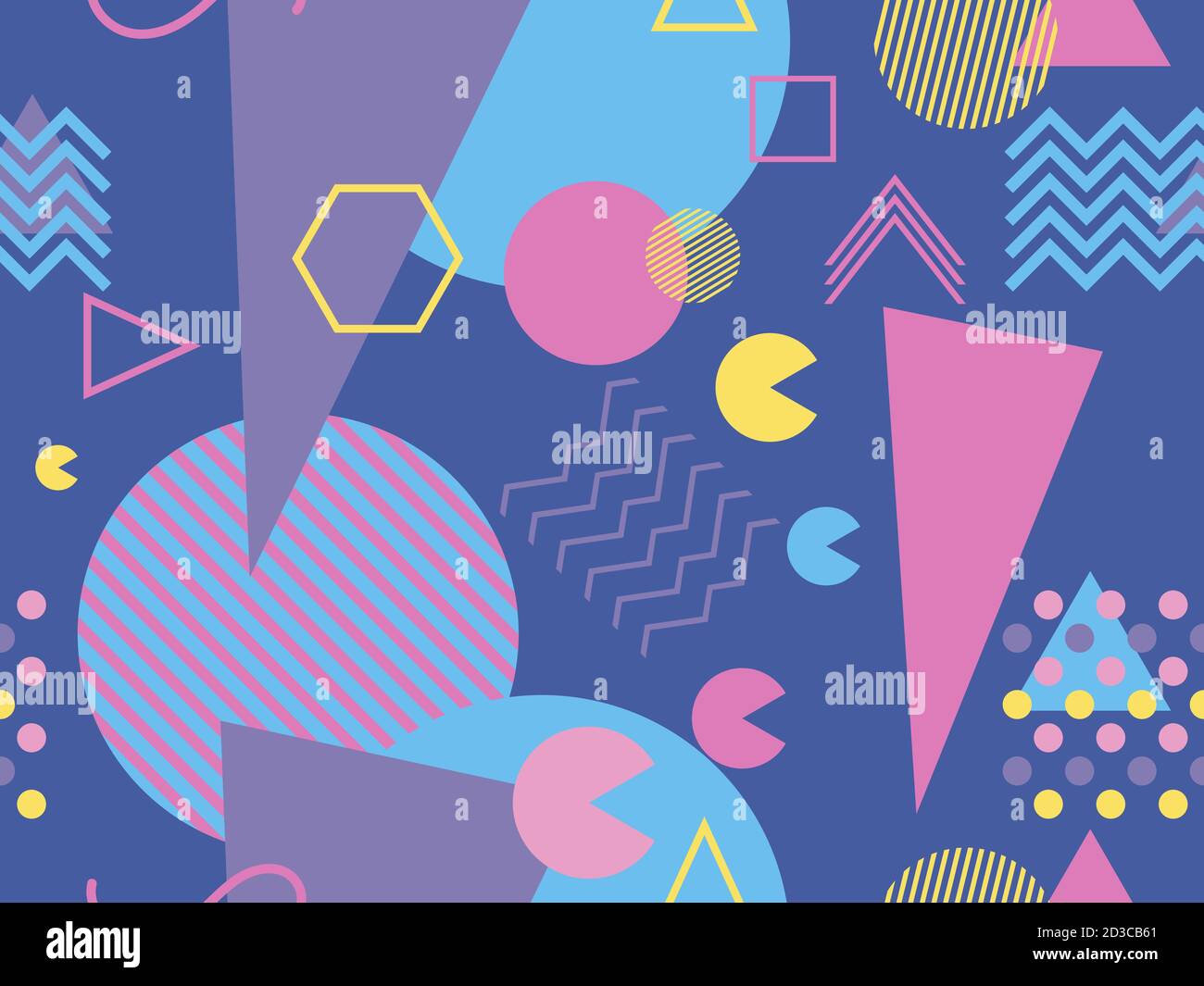 Memphis seamless pattern with geometric shapes in the style of the 80s ...
