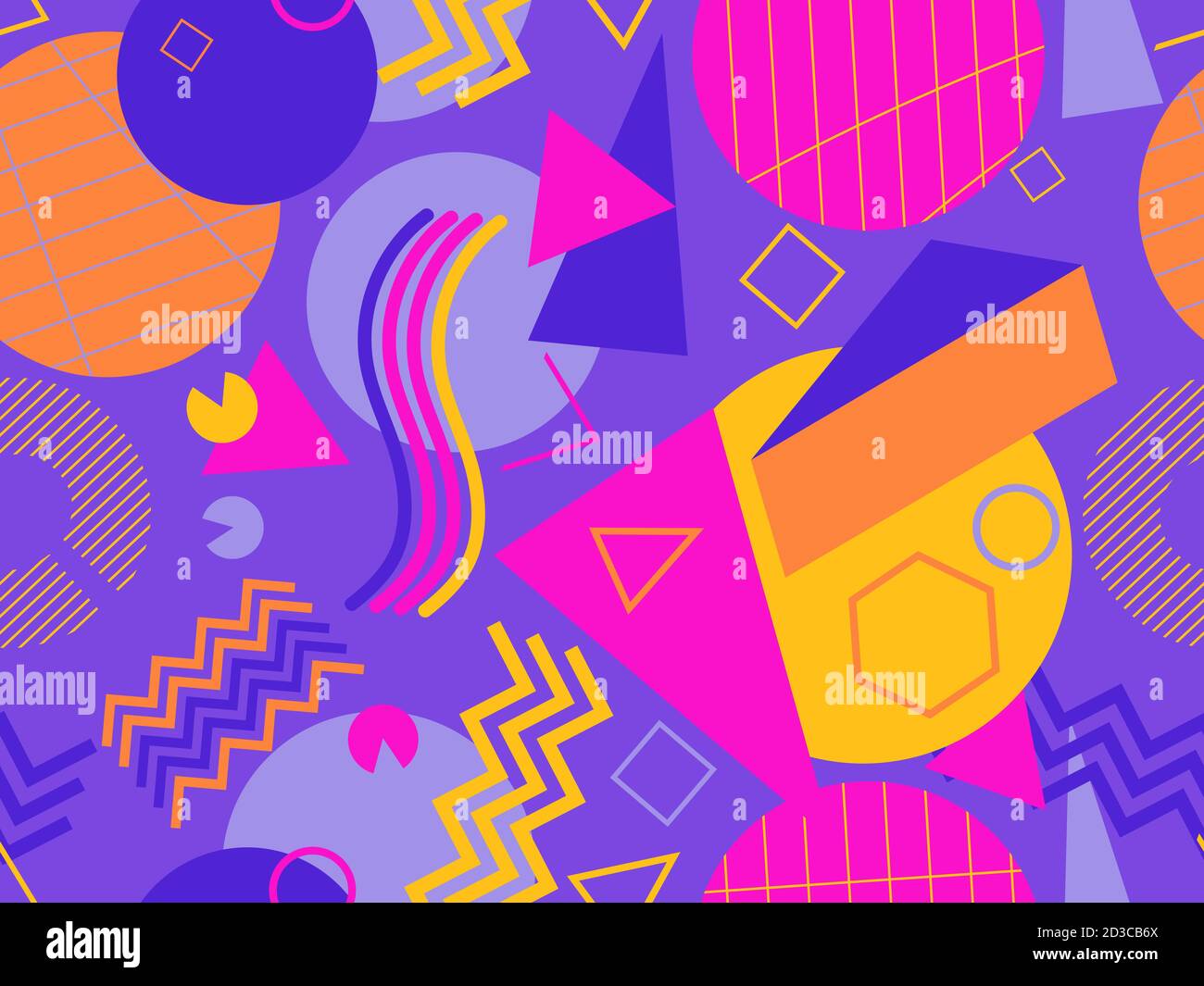 Memphis seamless pattern with geometric shapes in the style of the 80s ...