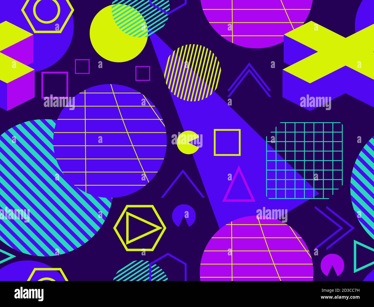 Memphis seamless pattern with geometric shapes in the style of the 80s ...