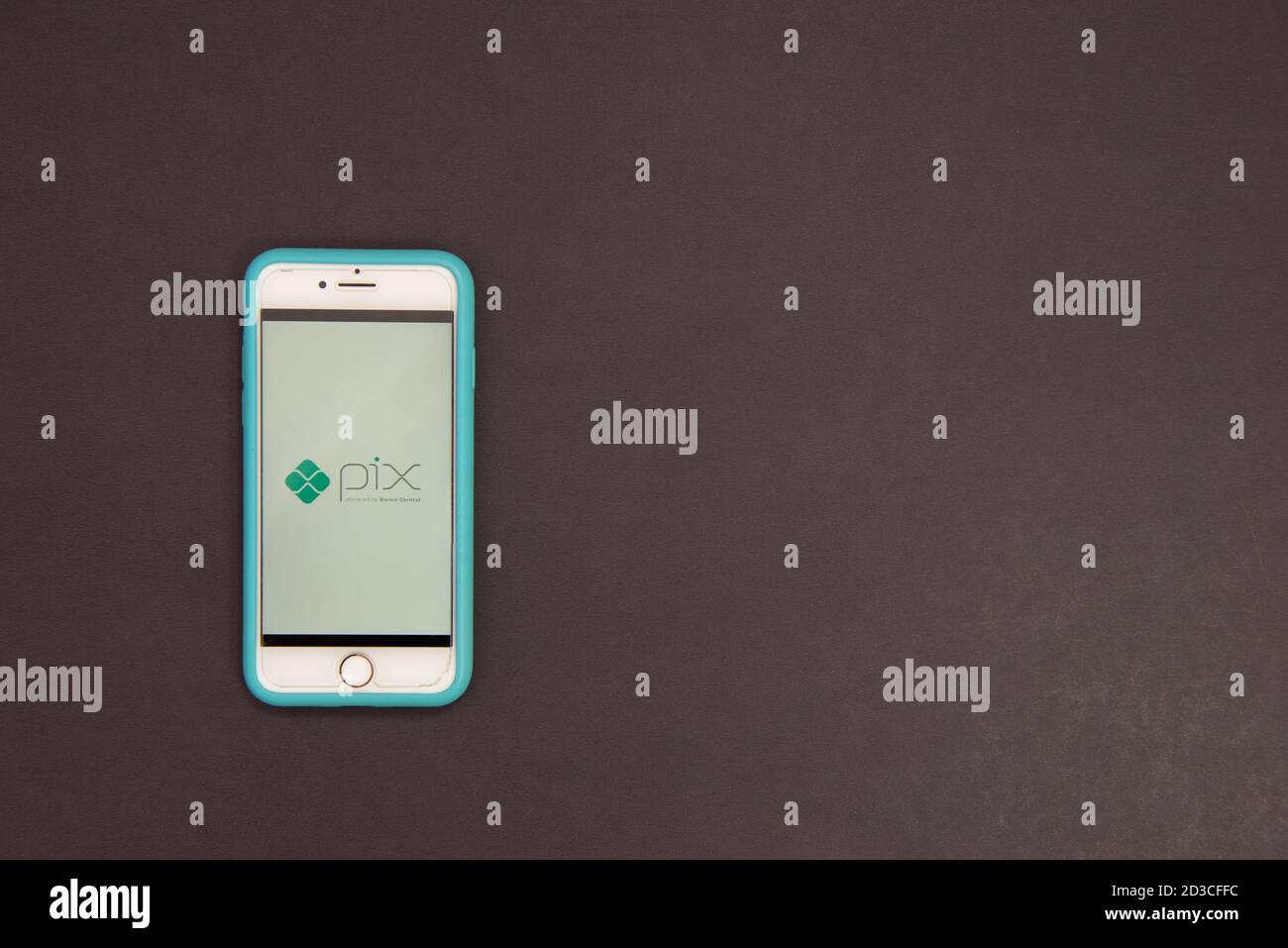 Florianopolis, Brazil. 07/10/2020: Top view of Pix logo on smartphone ...