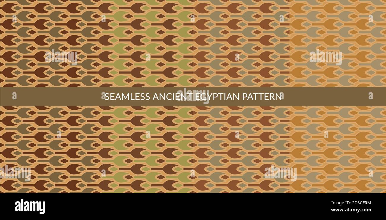 Seamless Ancient Egyptian Pattern Set Vector Illustration Art Stock ...