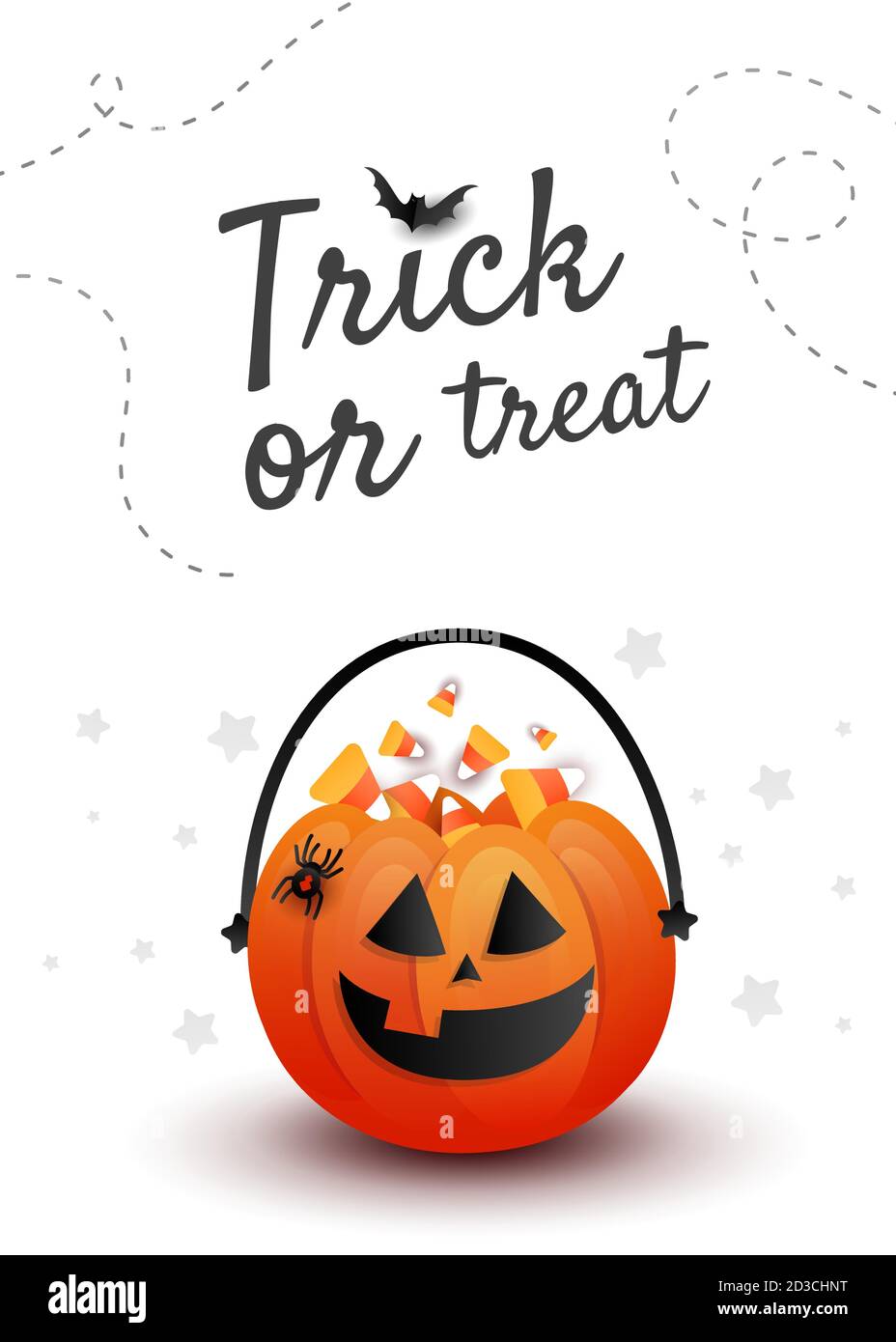 Trick or treat banner. Creative vertical poster with Halloween candy ...