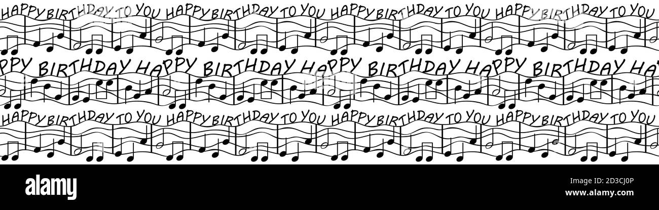 Vector birthday congratulations music border Repeat banner with musical ...