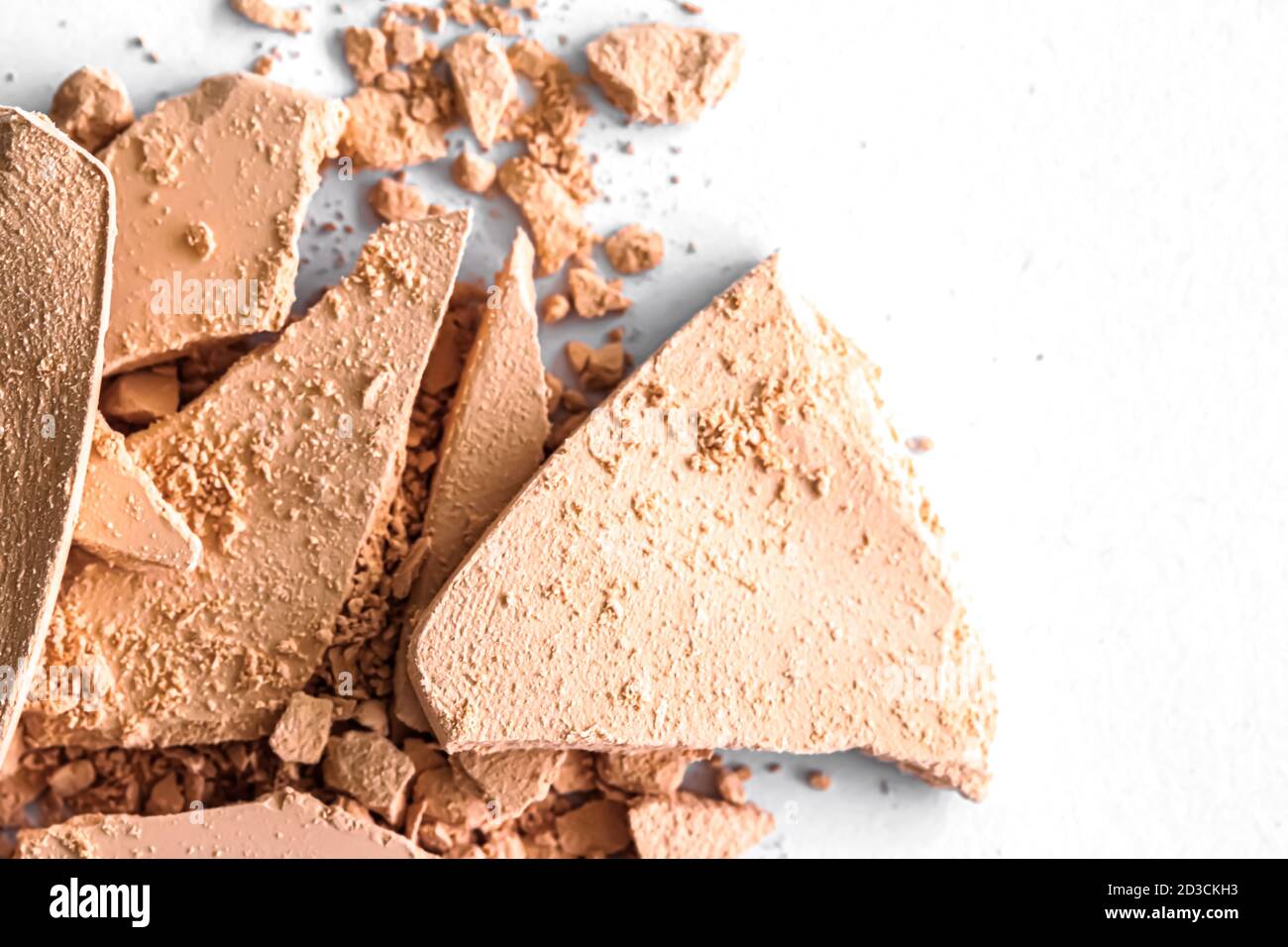 Beige eye shadow powder as makeup palette closeup isolated on white ...