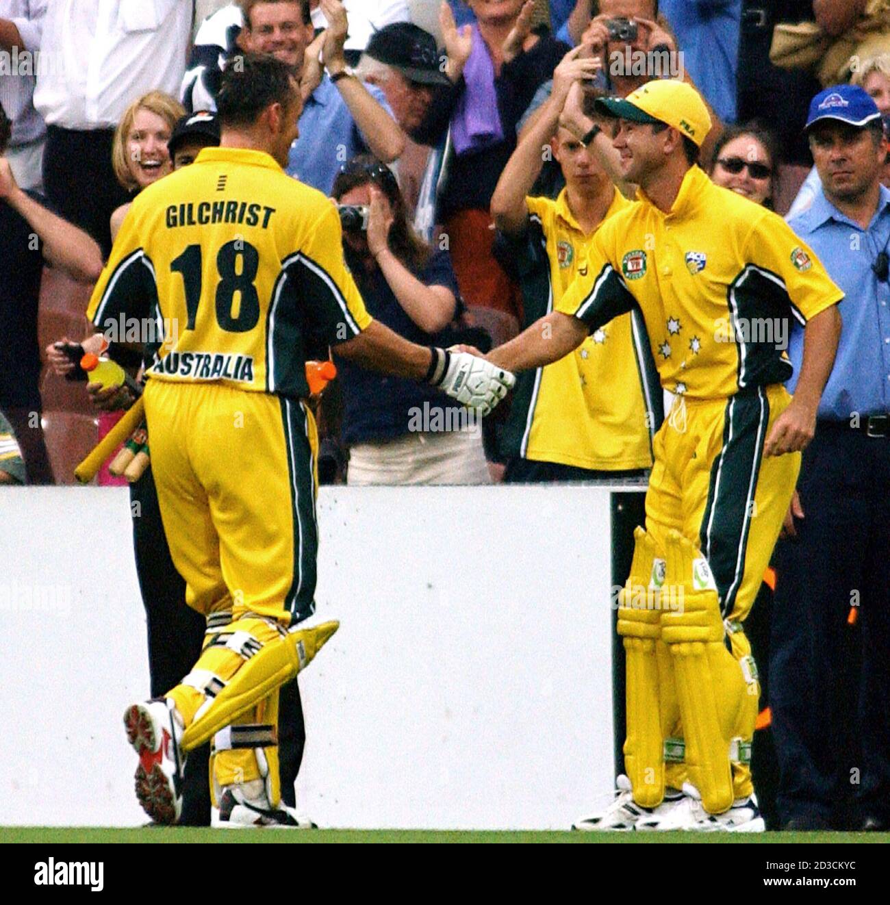 Australias adam gilchrist hands captain hi-res stock photography and ...