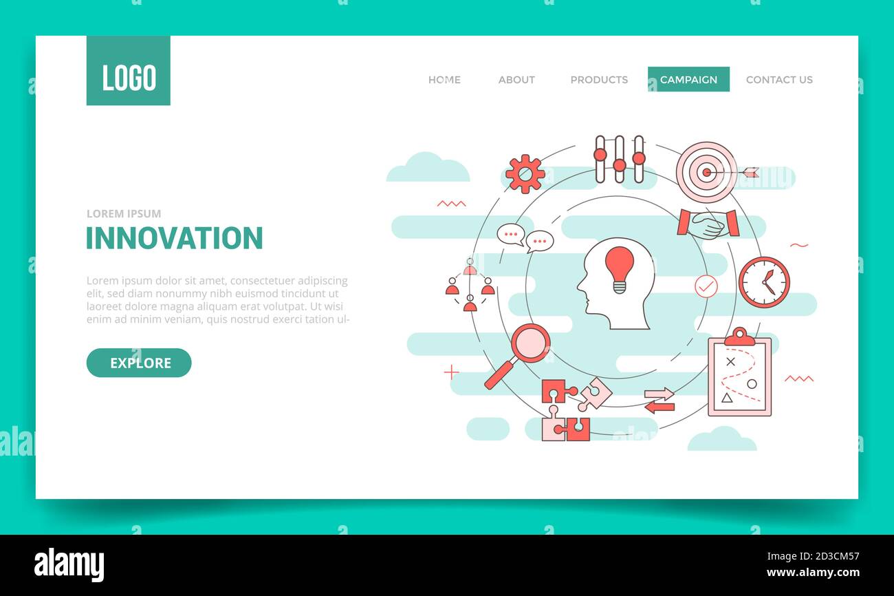 innovation concept with circle icon for website template or landing ...