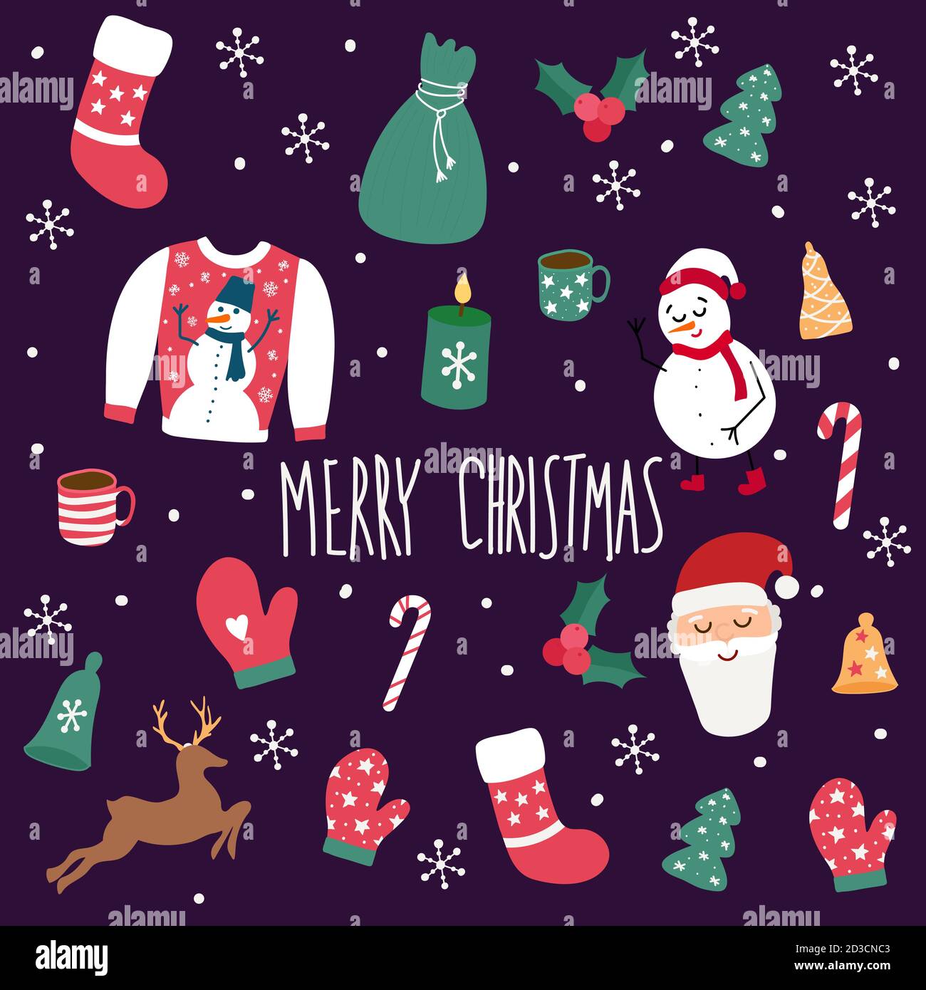 Santa claus decoration candles Stock Vector Images - Alamy