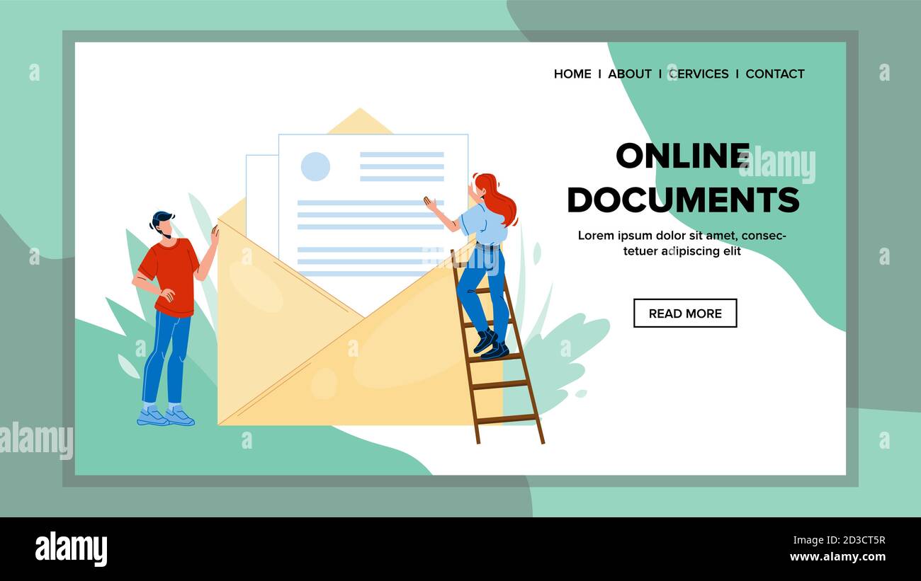 Online Documents Send Letter In Envelope Vector Stock Vector Image ...