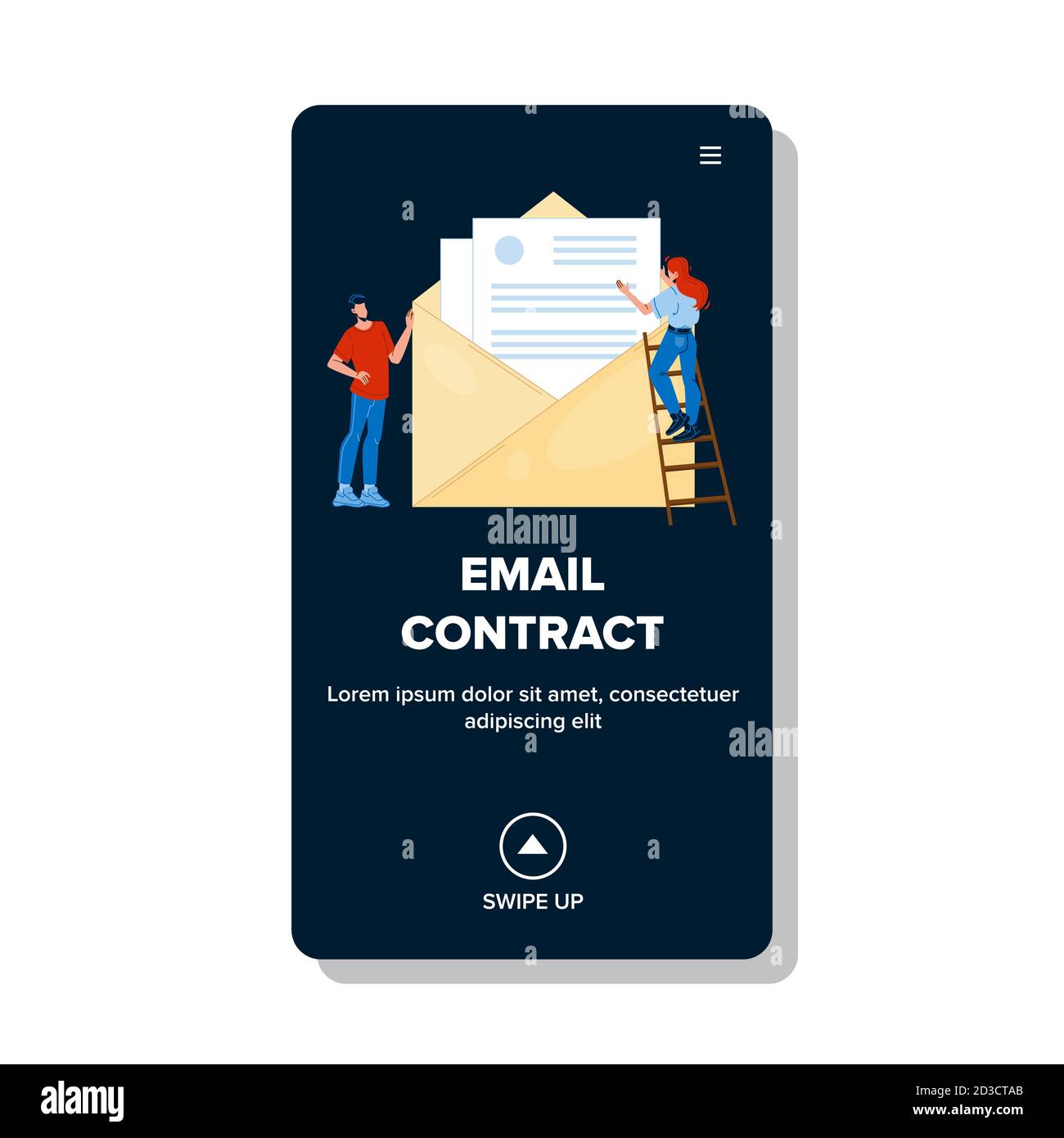 Email Contract Sending Business People Vector Stock Vector Image & Art ...