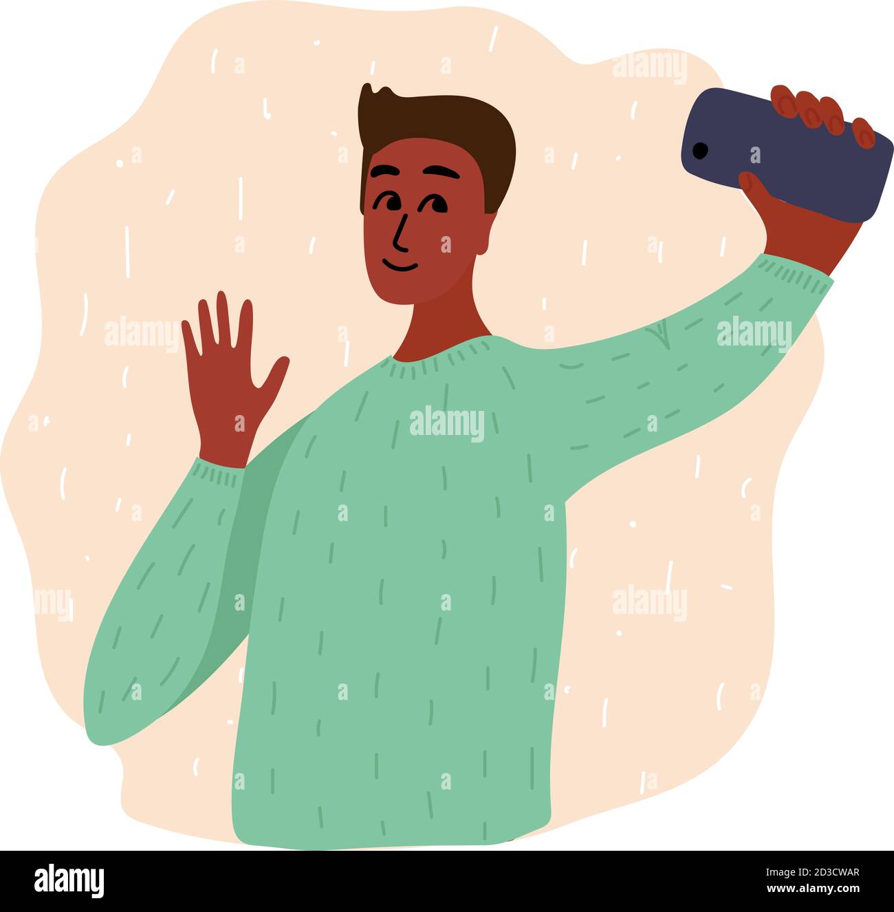 Black man woman selfie Stock Vector Images - Alamy