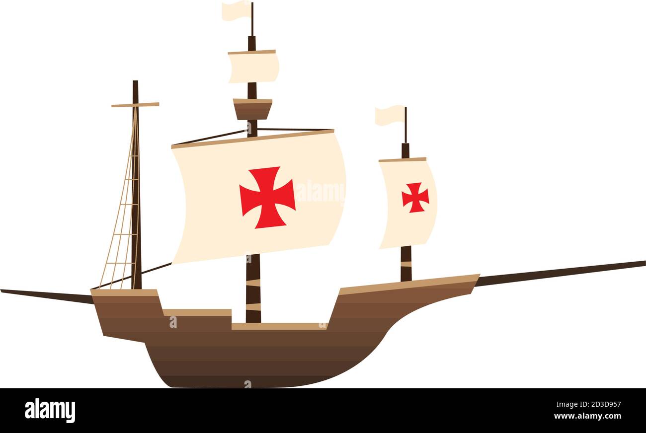 Christopher Columbus ship design of america and discovery theme Vector ...