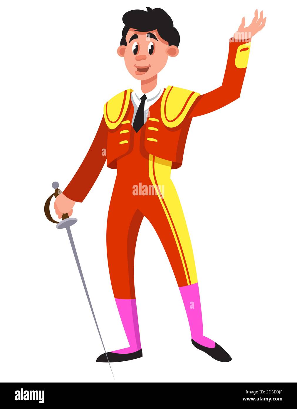 Bullfighter holding sword. Male character in cartoon style Stock Vector ...