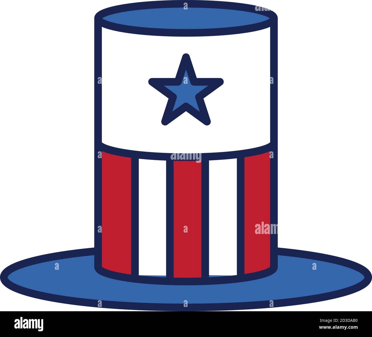 Usa hat line and fill style icon design, United states of america theme ...