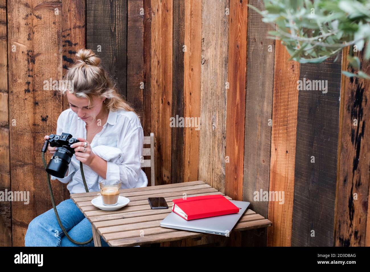 Young blond woman alone hi-res stock photography and images - Alamy