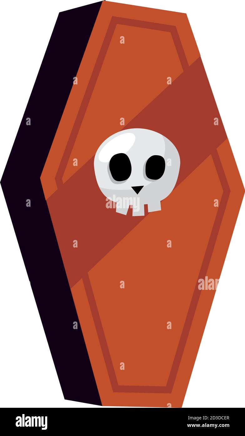 halloween coffin with skull design, happy holiday and scary theme ...