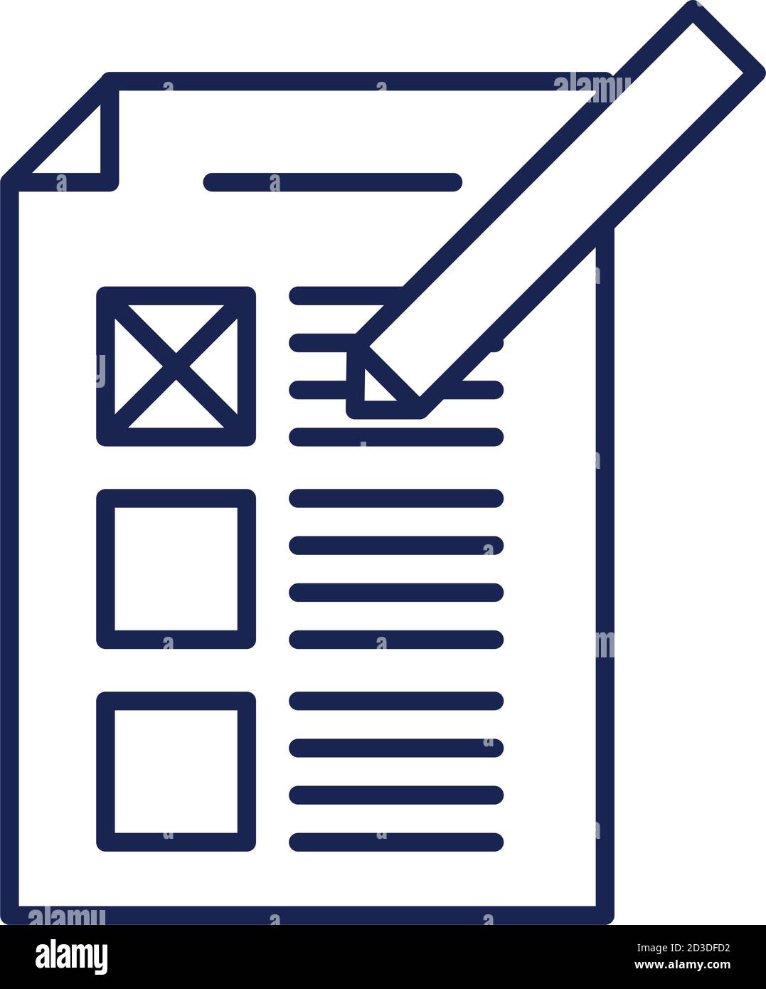 Vote paper and pen line style icon design, President election ...