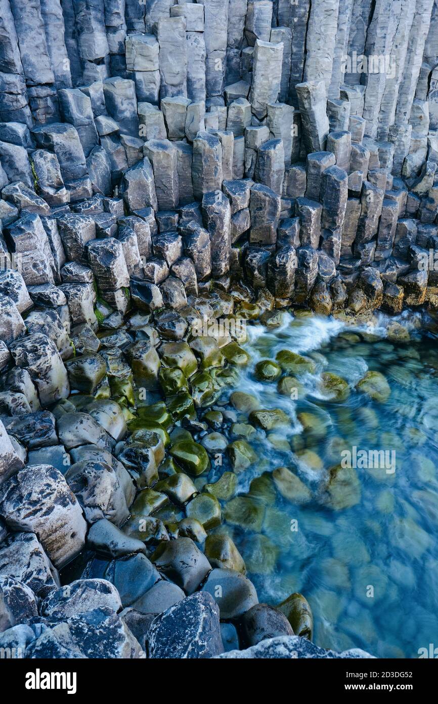 Hofsos basalt columns - Basalt columns on the Icelandic coast in Hofsos Skagafjörður Northern ...