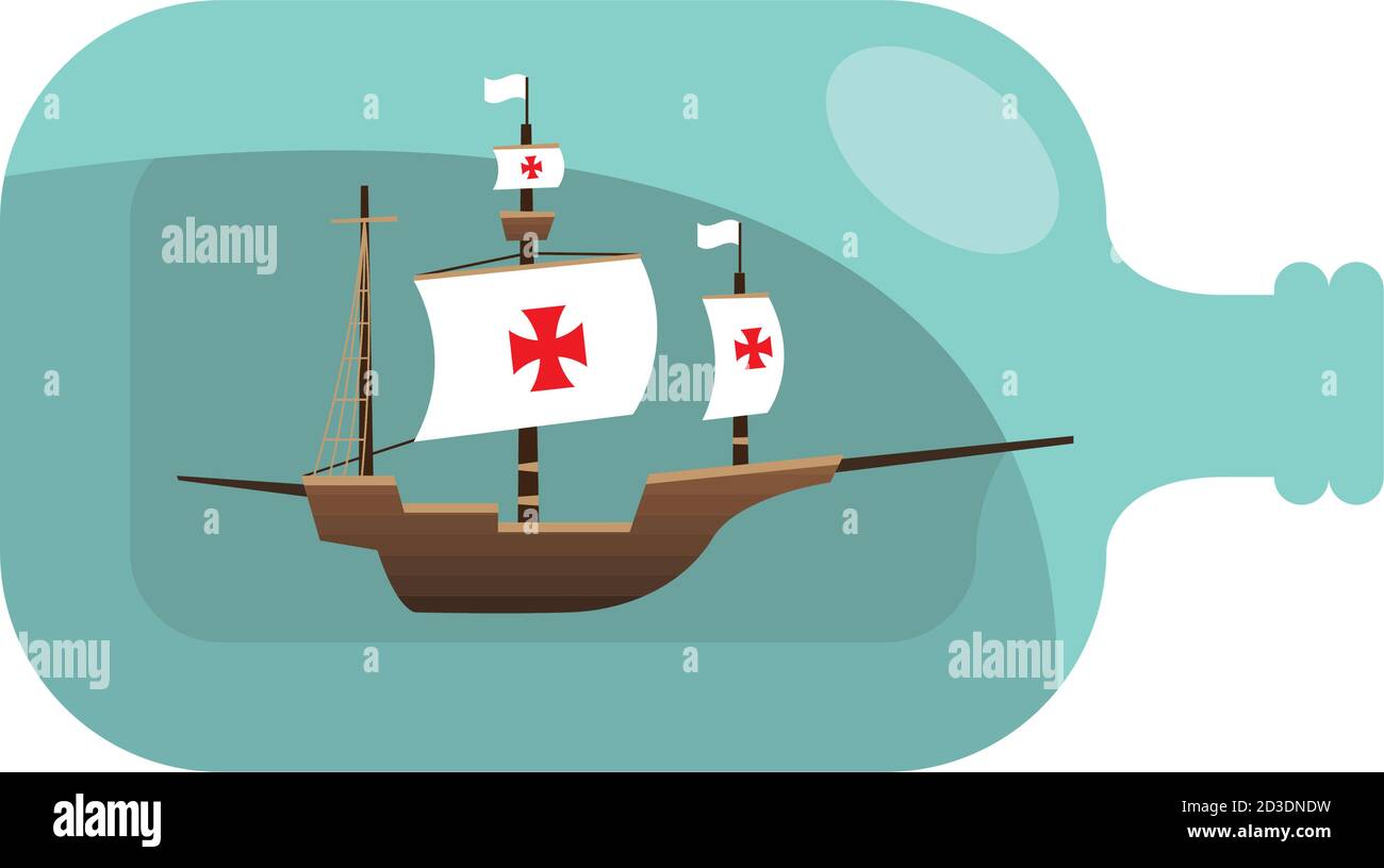 Christopher Columbus ship in bottle design of america and discovery ...
