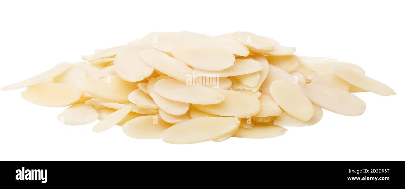almond, flake, slice, isolated on white background, clipping path, full ...
