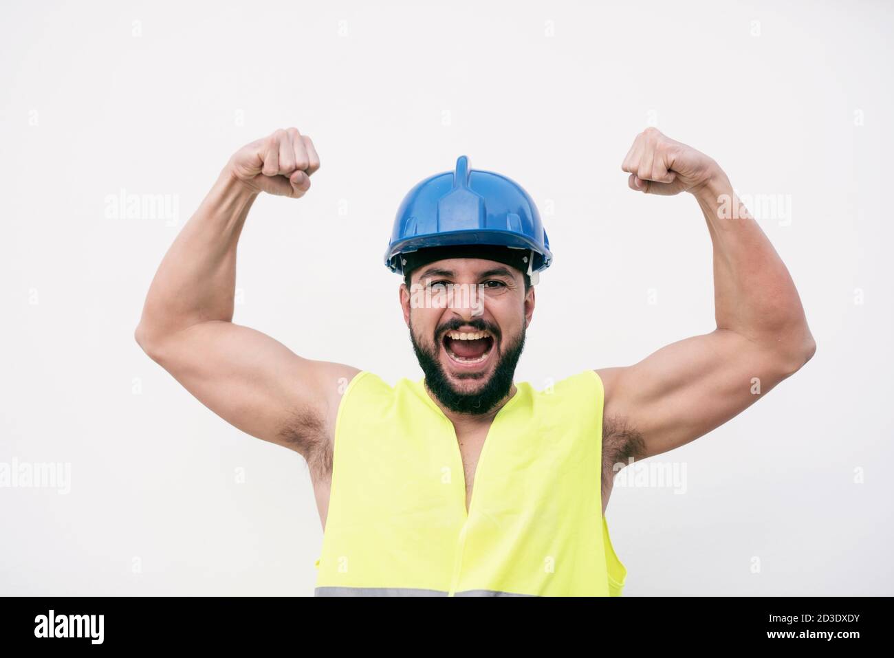 Man angry arms raised hi-res stock photography and images - Alamy