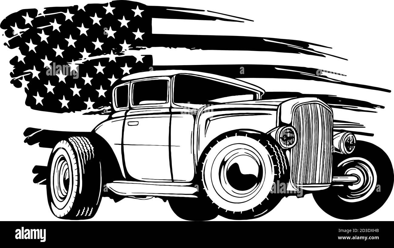 Vector Cartoon Retro Hot Rod vector illustration design Stock Vector ...