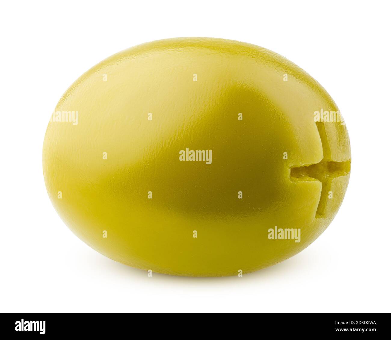 pitted olive isolated on white background, clipping path, full depth of ...
