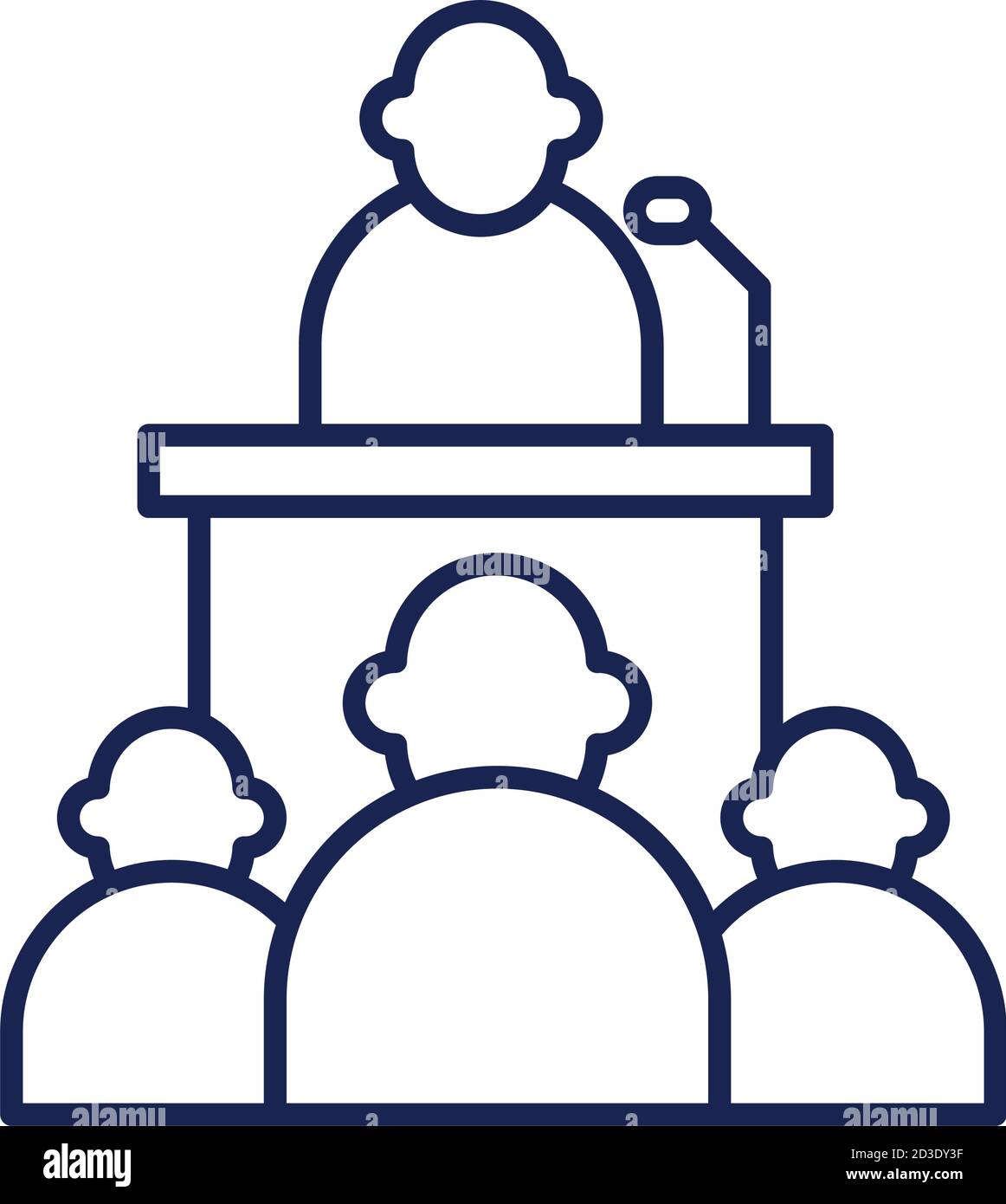 president on podium and people line style icon design, election ...