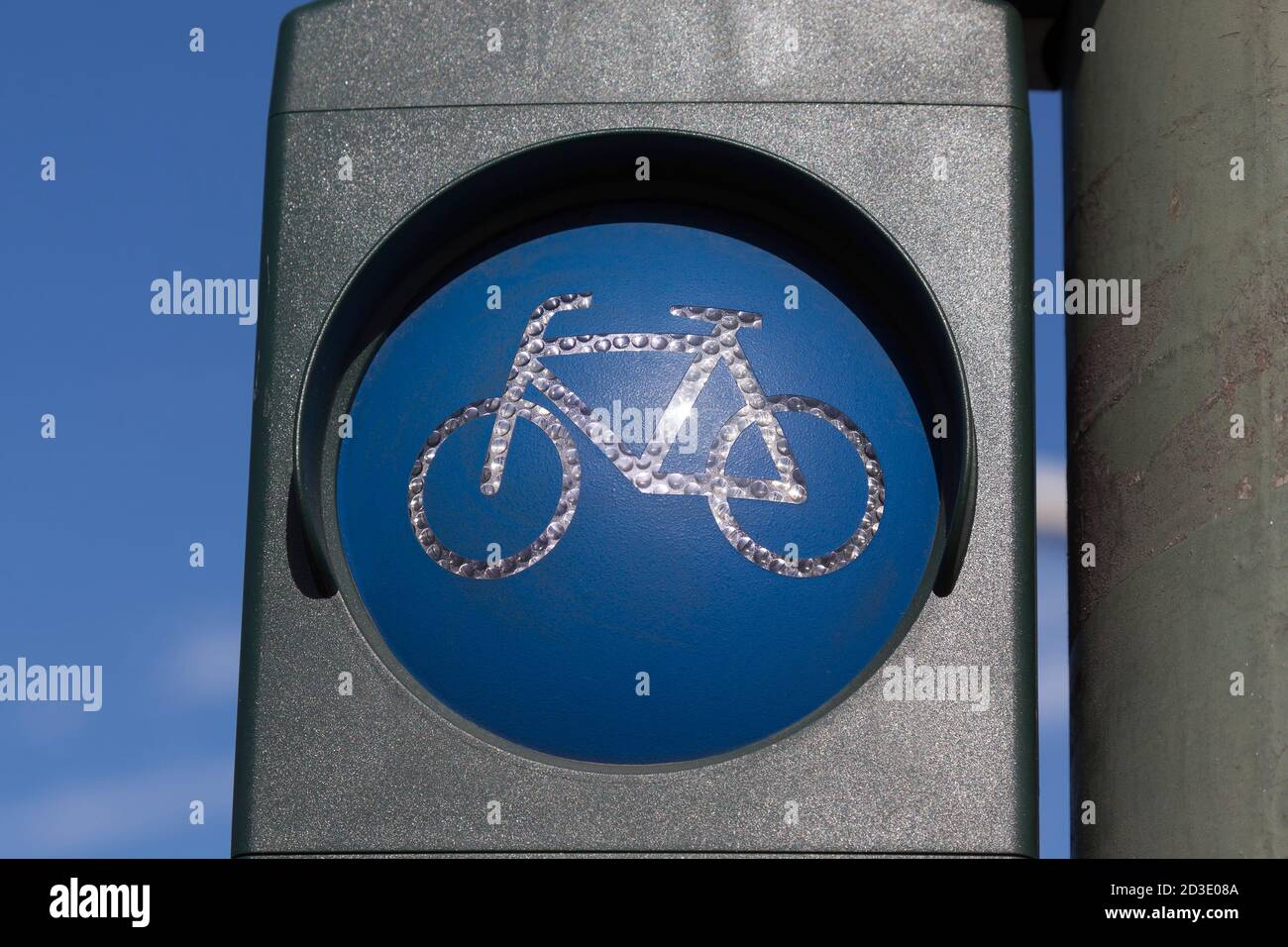 A blue bike traffic light, Berlin, Germany Stock Photo - Alamy