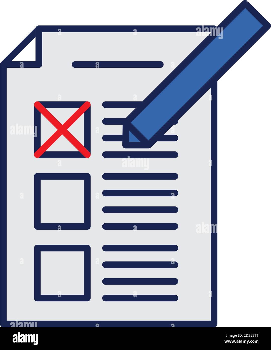 Vote paper and pen line and fill style icon design, President election ...