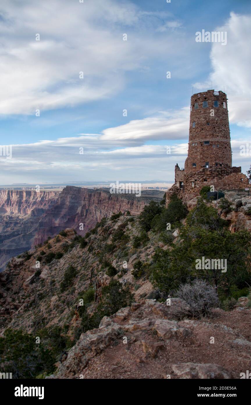 Desert View Watchtower located in the south rim of the Grand Canyon ...