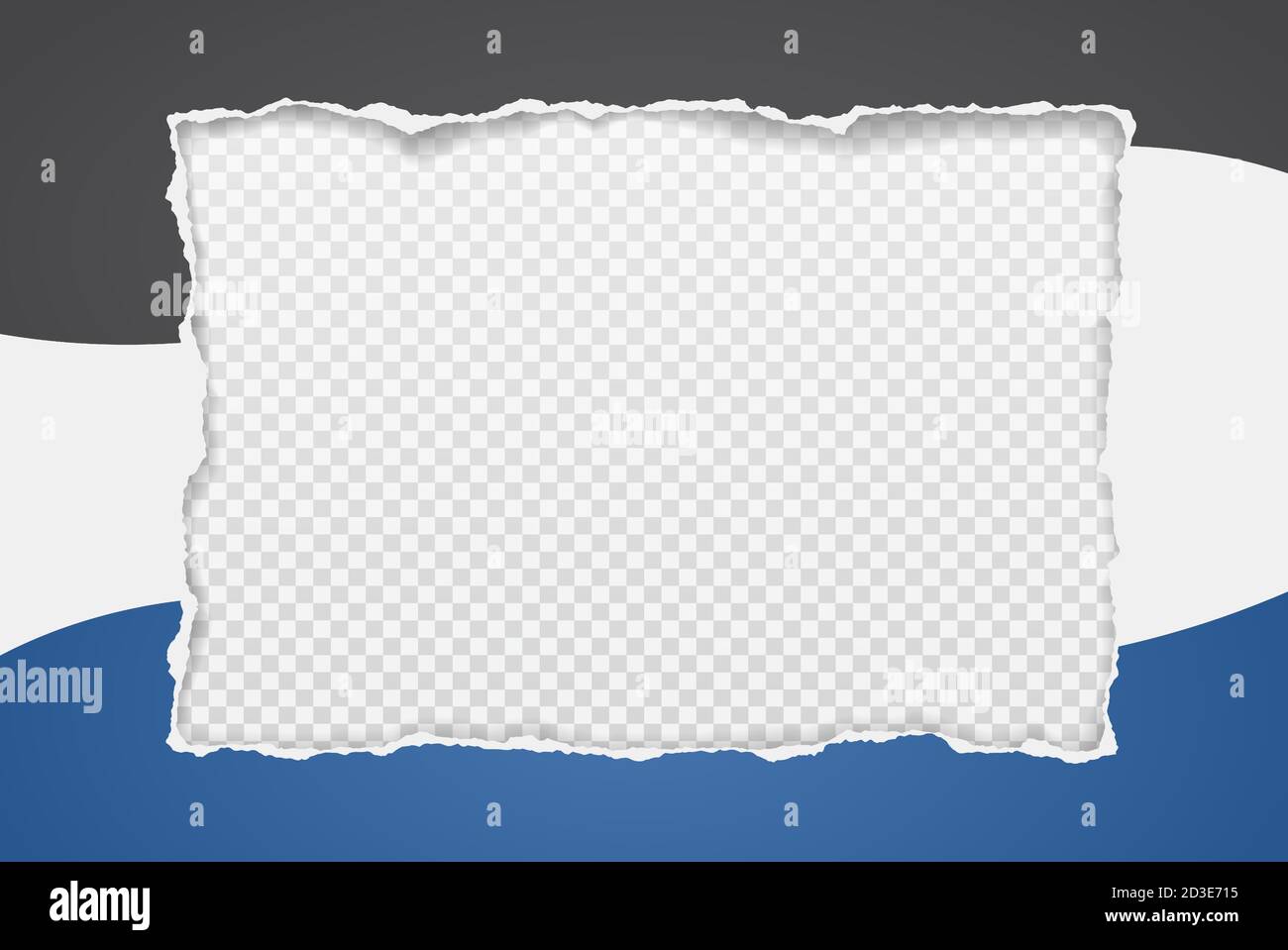 Rectangle composition in colorful paper with torn edges and soft shadow ...