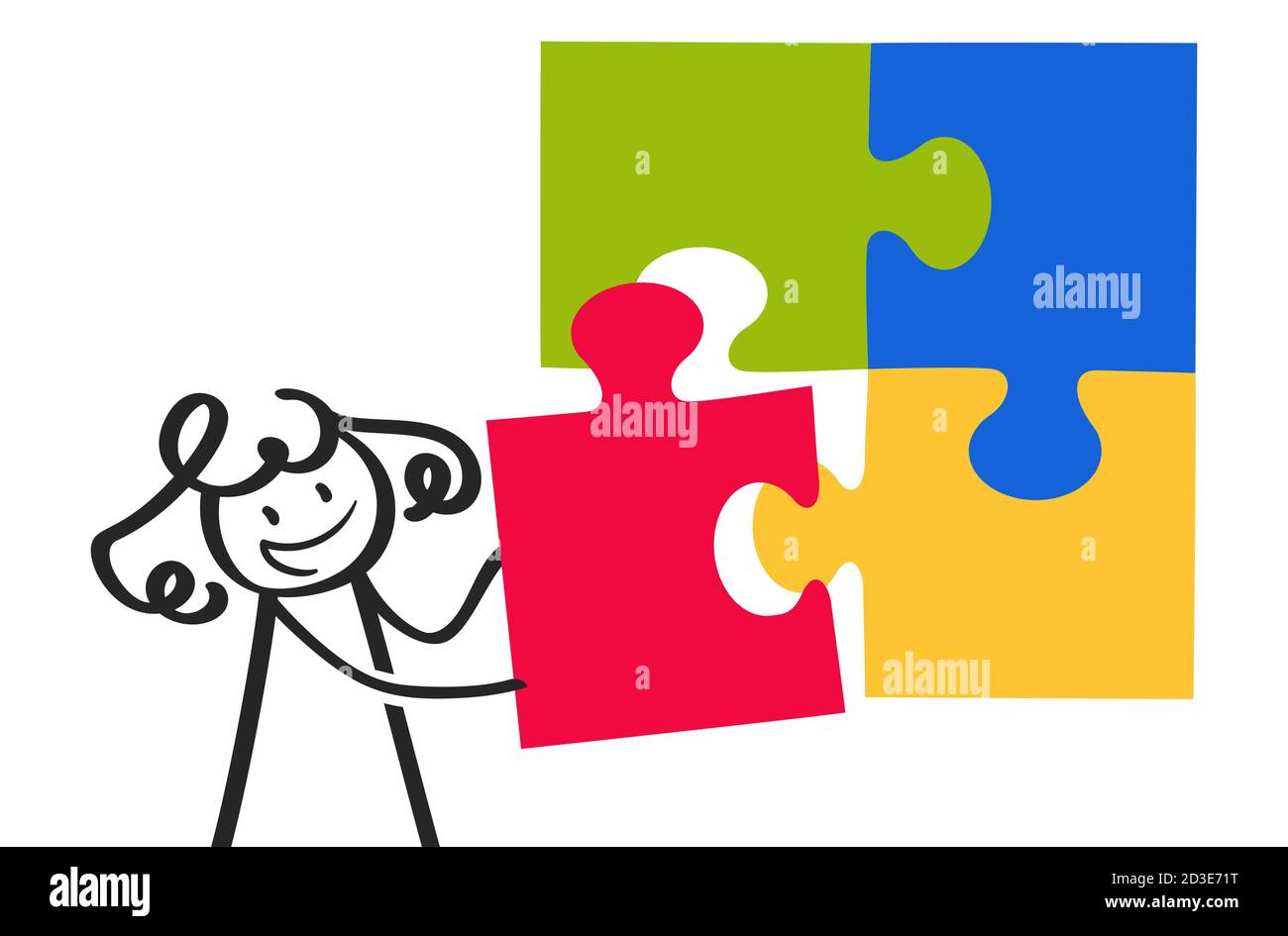 Puzzle pieces fitting together Stock Vector Images - Alamy