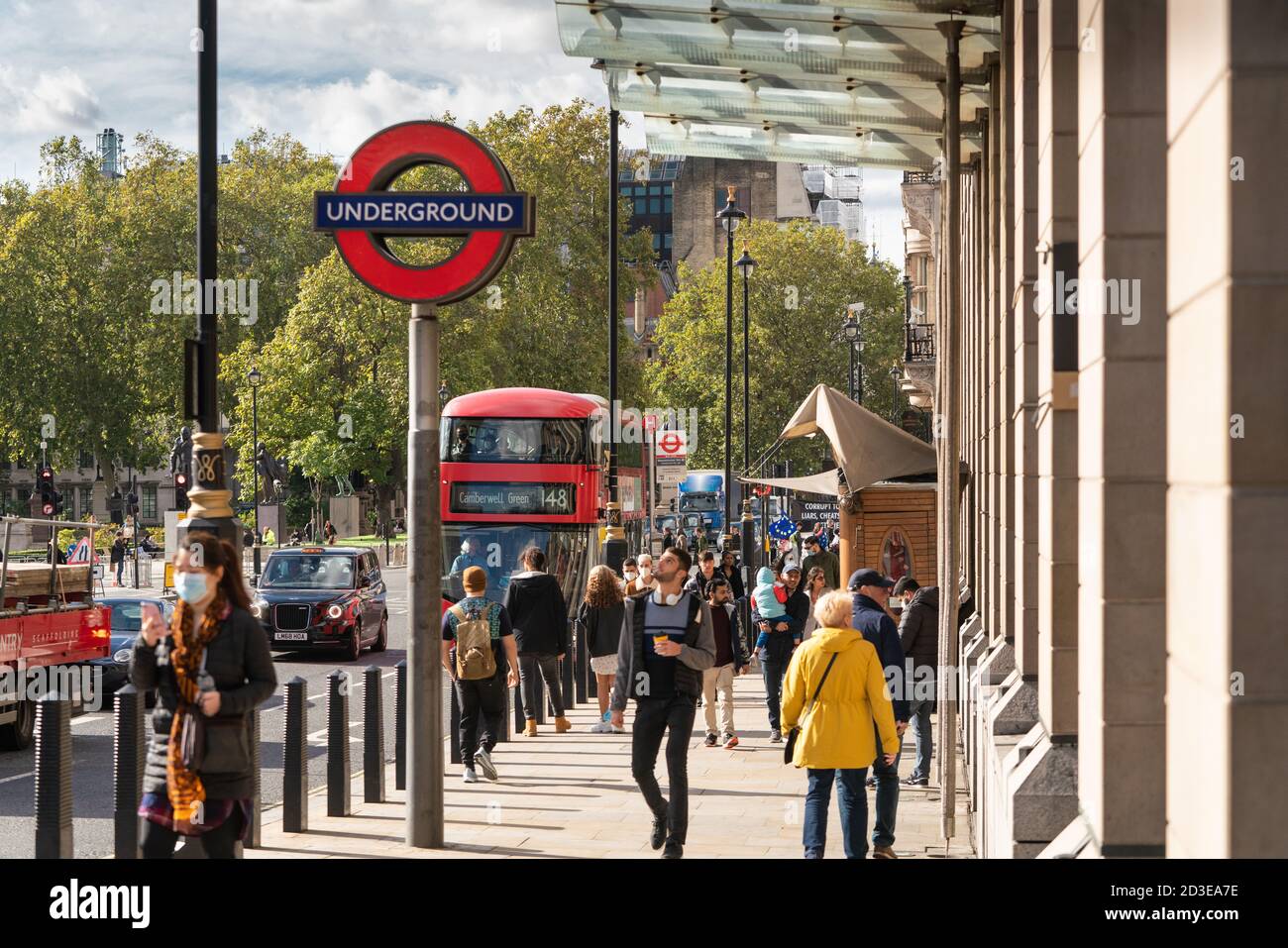 Westminster underground station entrance, Whitehall Stock Photo - Alamy