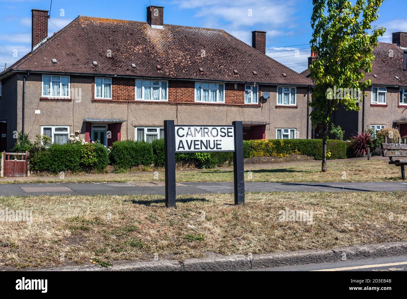 Camrose Avenue street sign, Edgware, England, UK Stock Photo - Alamy