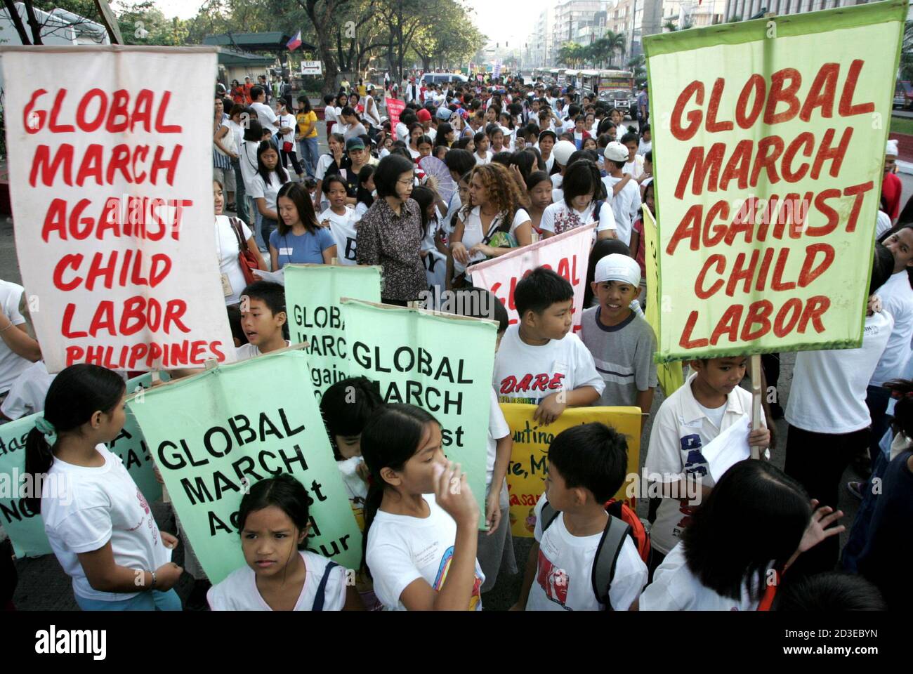 Protest against child labor hi-res stock photography and images - Alamy