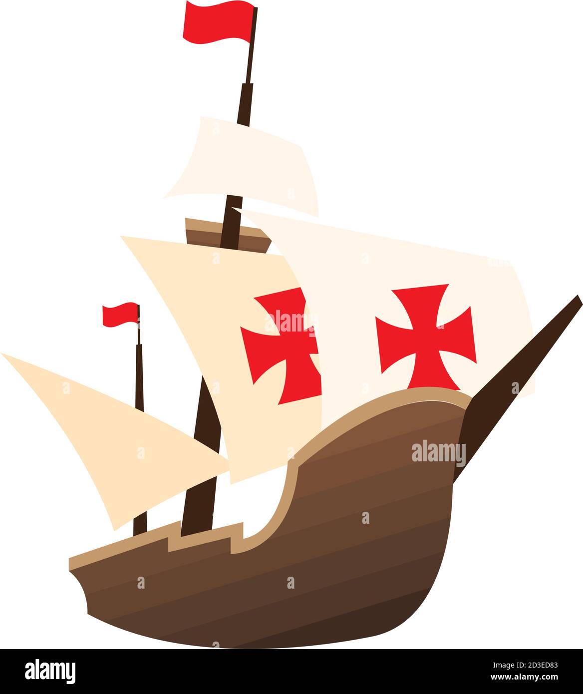 Christopher Columbus ship design of america and discovery theme Vector ...