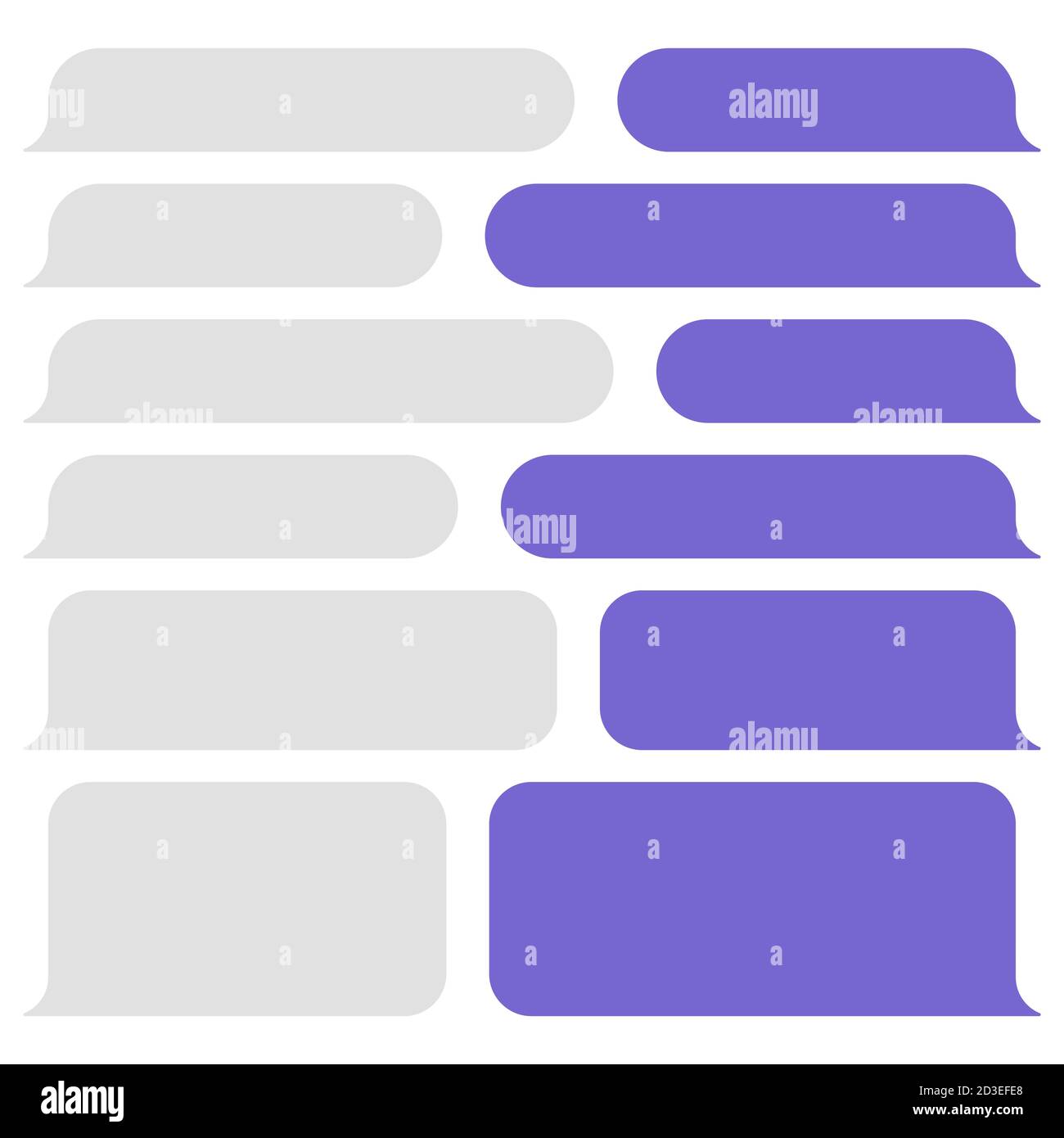 Blank vector message bubbles. Chat or messenger speech bubble. SMS text ...