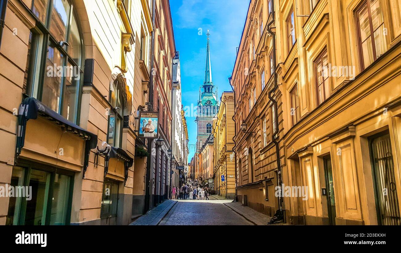 City street of Stockholm, Sweden Stock Photo - Alamy