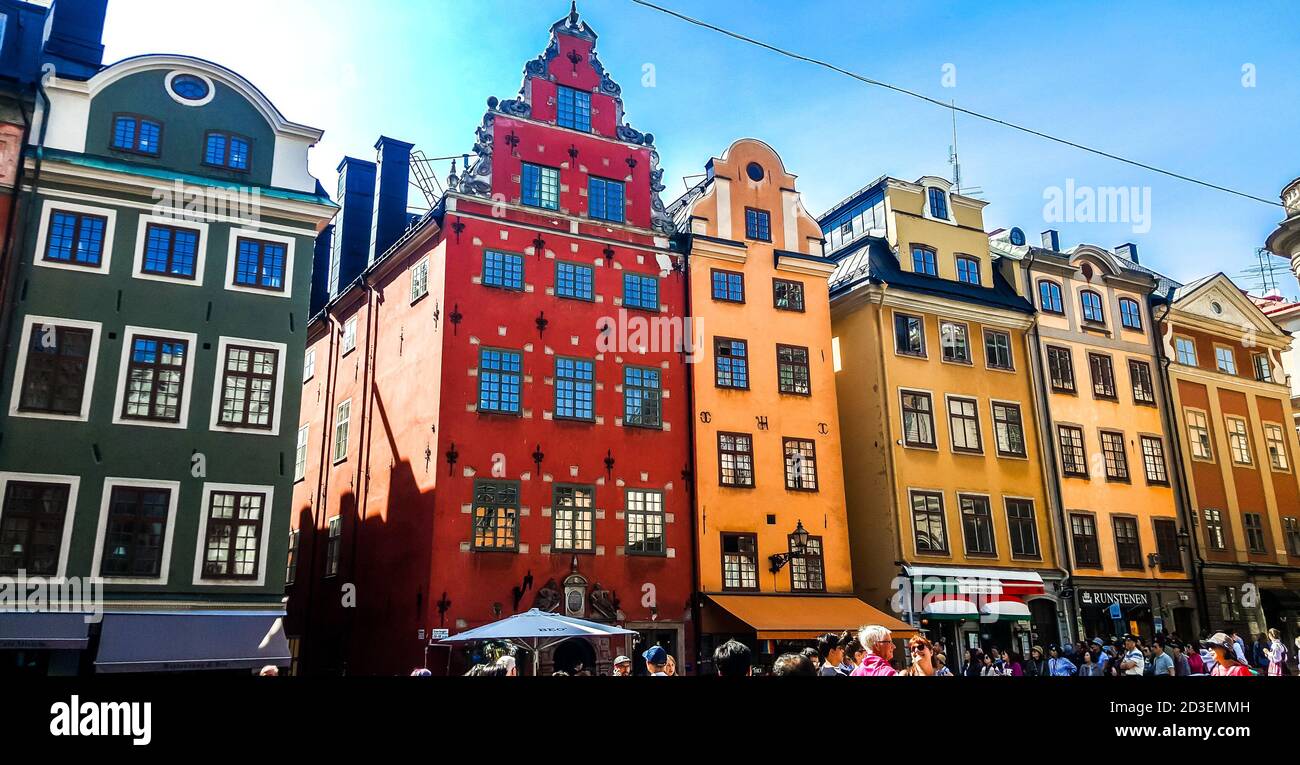 Stortorget square in Old Town (Gamla Stan). Stockholm, Sweden Stock ...