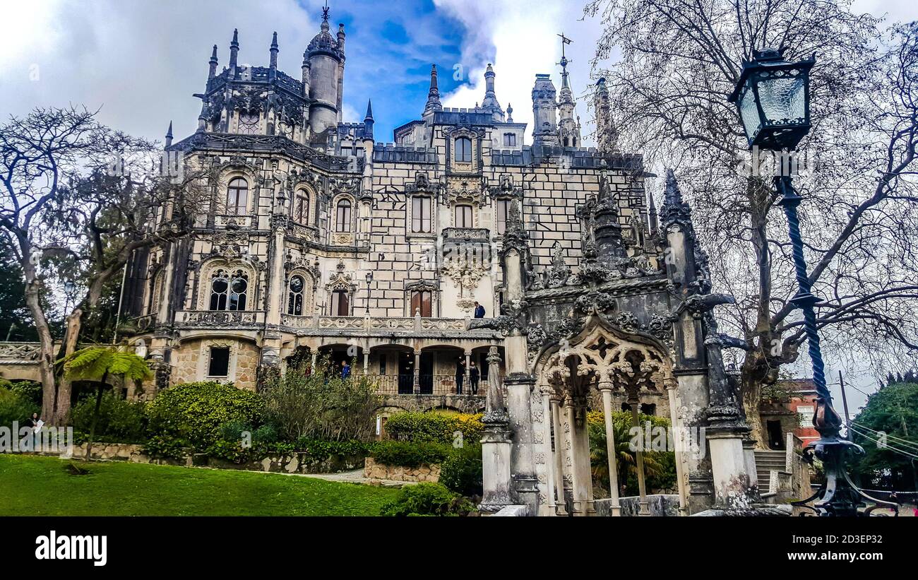 The Regaleira Palace (Quinta da Regaleira). Sintra, Portugal Stock ...