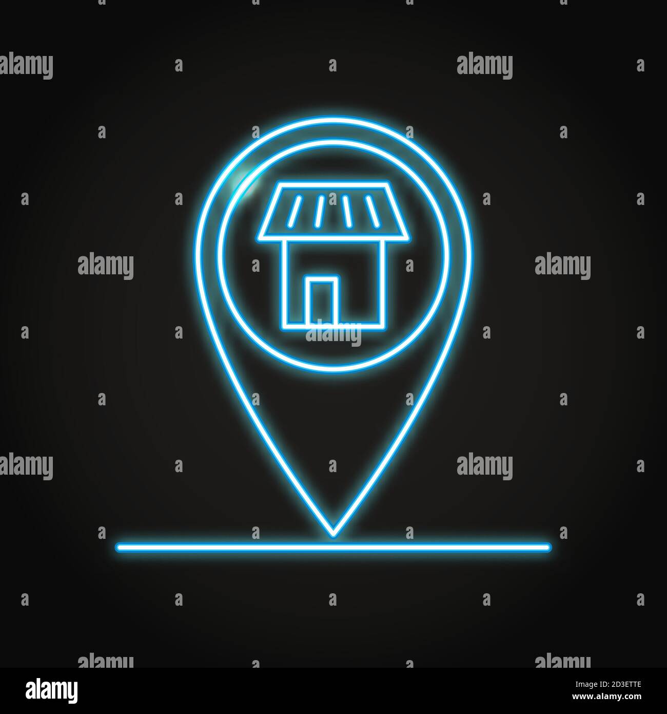 Neon location pin Stock Vector Images - Alamy