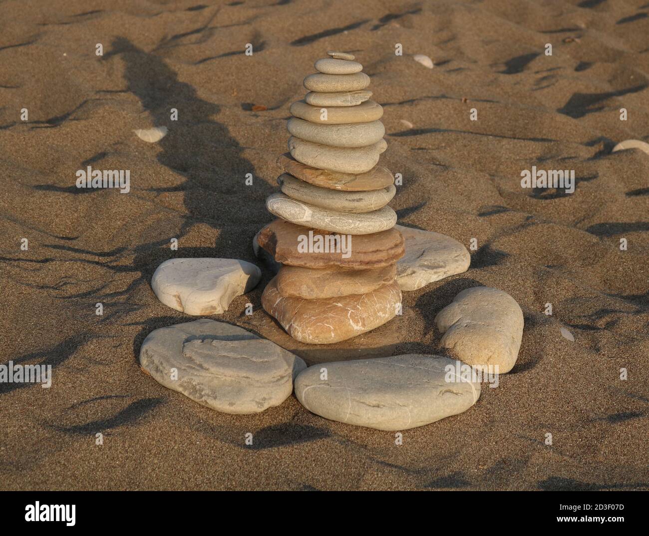Zen Stones on a beach in Cyprus Stock Photo - Alamy