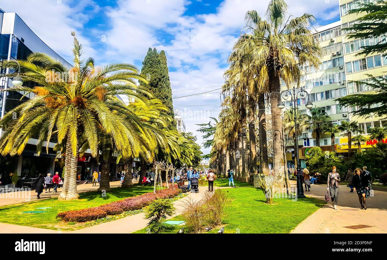 Main pedestrian street Navaginskaya. Sochi, Russia Stock Photo - Alamy